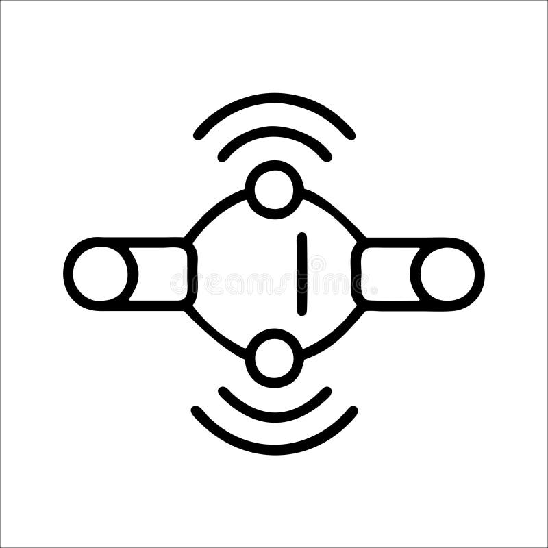 Minimalist Network Connection Symbol in Black and White Stock Vector ...