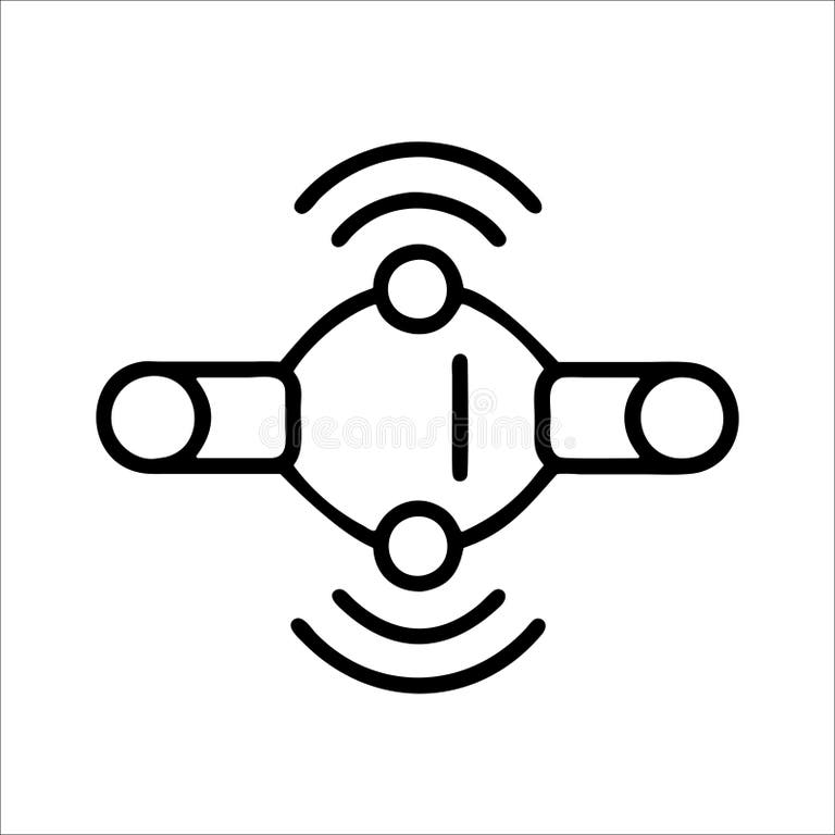 Minimalist Network Connection Symbol in Black and White Stock Vector ...