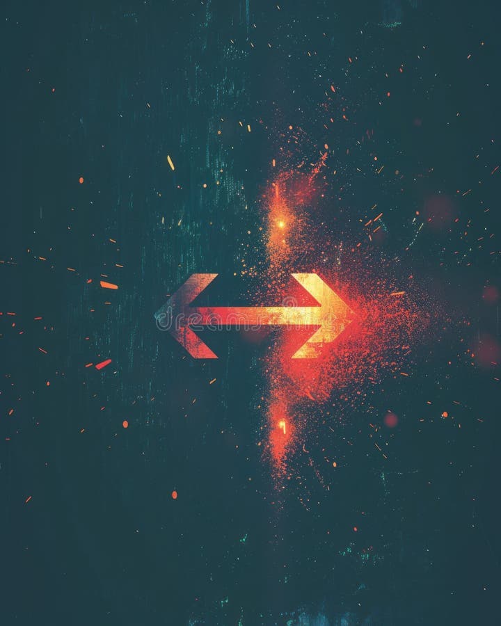 Minimalist Network Error: Colliding Blue Arrows Create Red Starburst ...