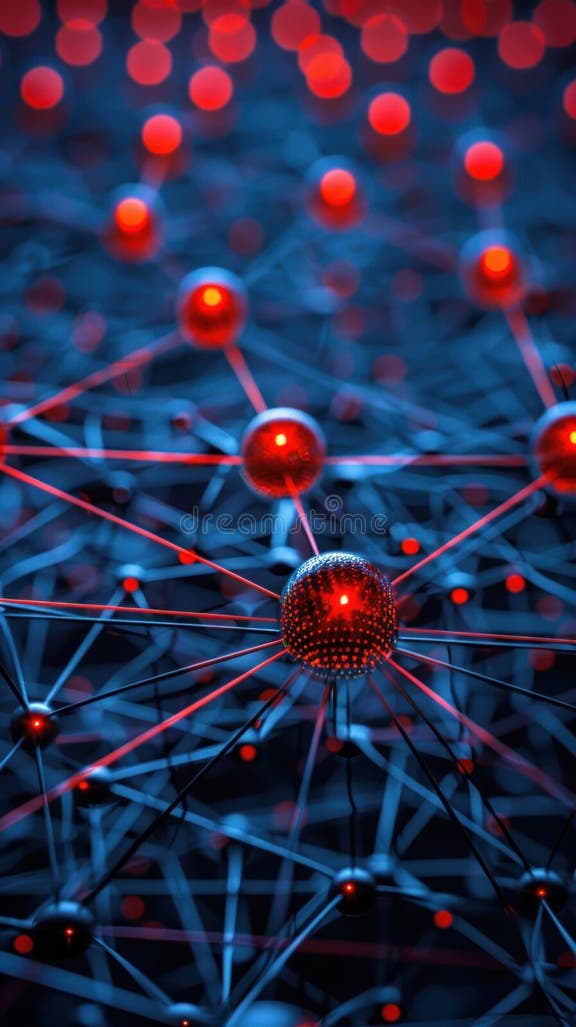 Minimalist Network Infection Spread: Blue Nodes Turning Red Stock ...