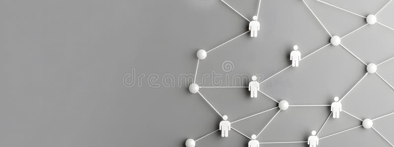 Minimalist Network of Interconnected People on Grey Background - AI ...