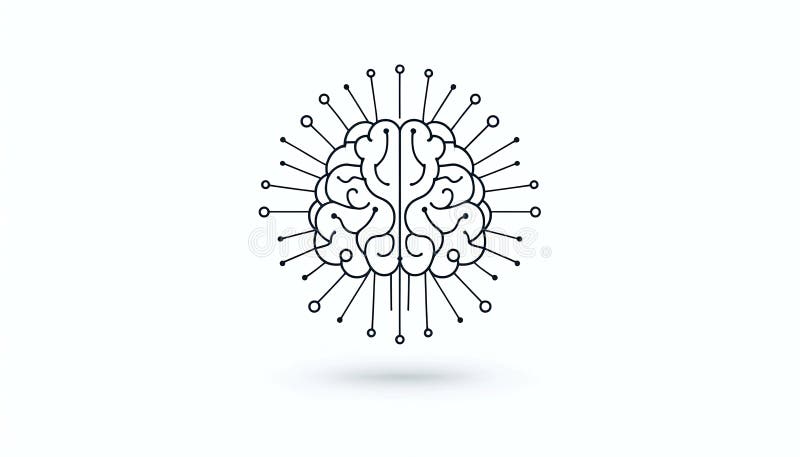 Minimalist Neural Network Brain Icon with Connected Nodes Symbolizing ... Minimalist Neural Network Brain Icon with Connected Nodes Symbolizing ...