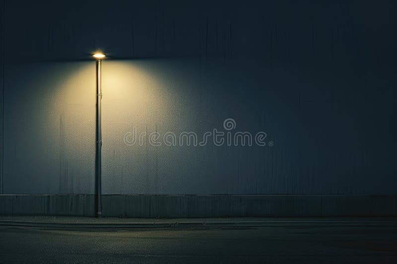 Minimalist Night Image of an Isolated Street Lamp,simple Compositions ...