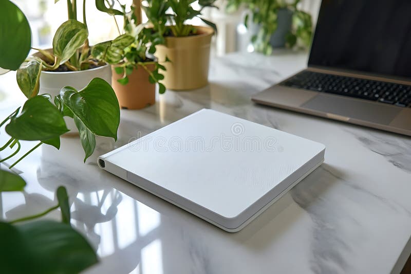 Minimalist Notebook Design with Clean Lines Lying on a Modern Workspace ...