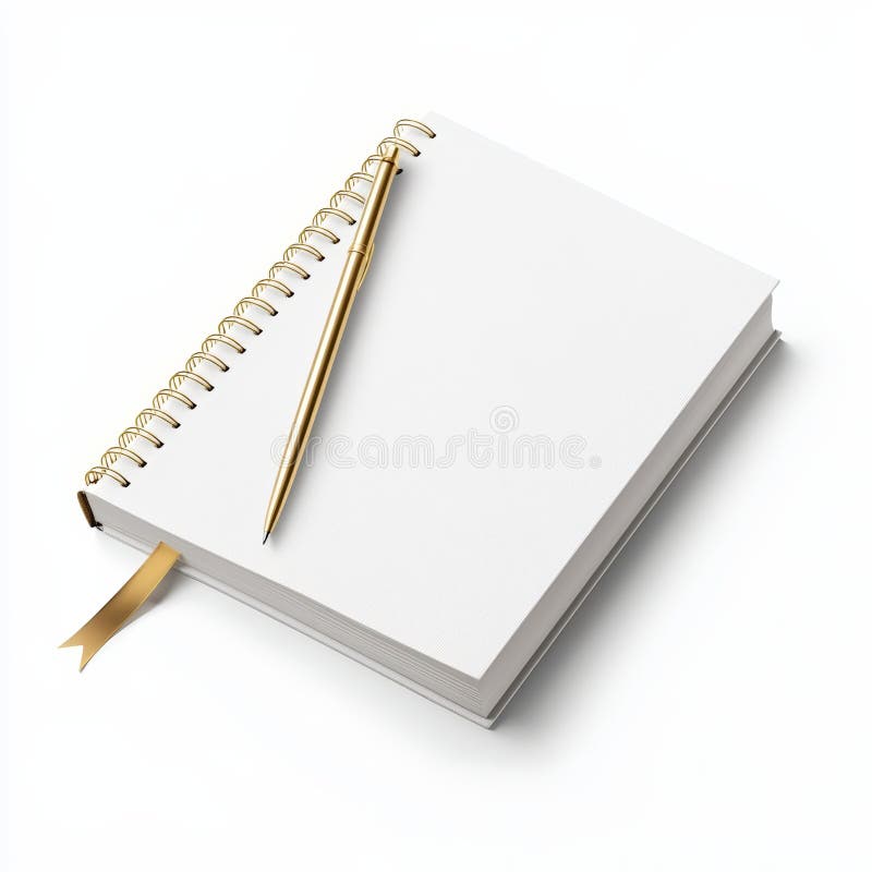 A Minimalist Notebook with a Gold Pen Perfect for Writing Notes Ideas ...