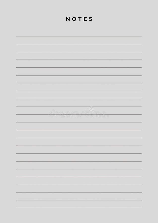 Notebook Pages for Notes and Goals. Planner Page Template. Modern ...