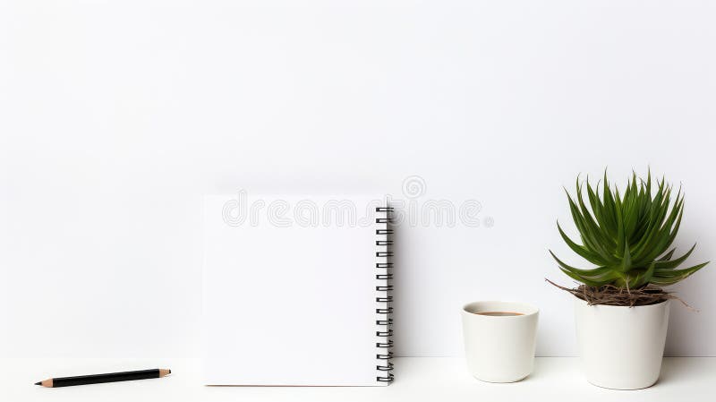 Minimalist Notebook on White Stock Illustration - Illustration of ready ...