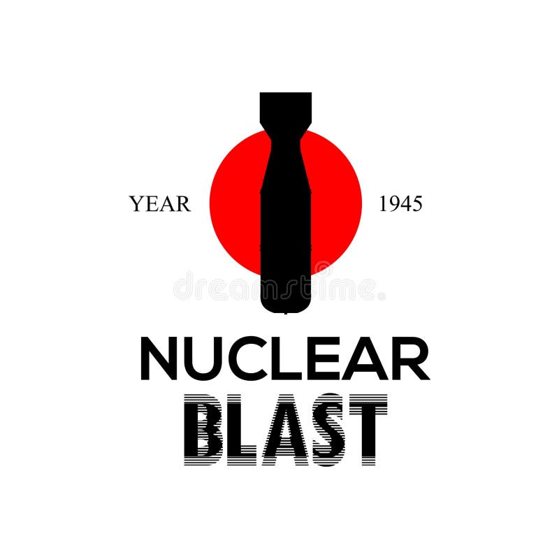 Minimalist Nuclear Bomb Logo in White Background. Stock Image - Image ...