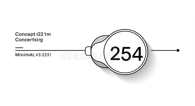 Minimalist Number Design 254 Stock Illustration - Illustration of brand ...