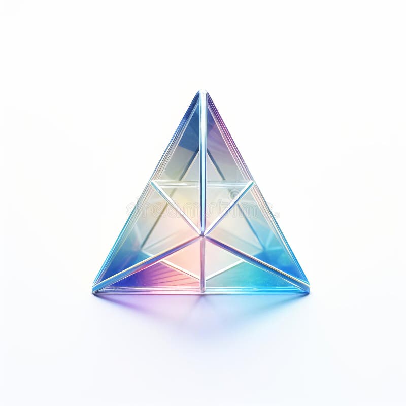 Minimalist Octahedron Glass Pyramid on White Background Design Stock ...