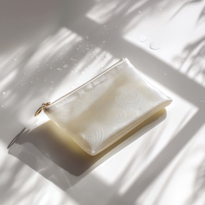 Elegant White Pouch stock illustration. Illustration of still - 376086285