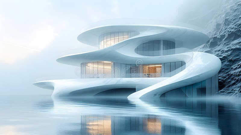 Minimalist Office Building Design Concept for Inspiration Stock ...