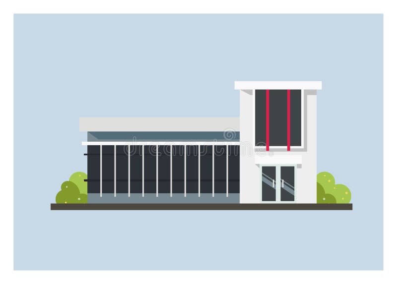 Minimalist Office Building. Simple Flat Illustration. Stock Vector ...