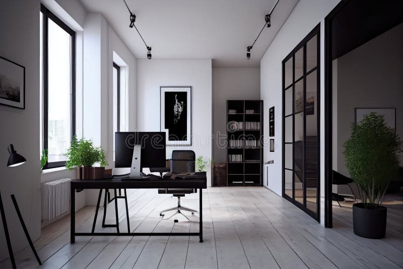 Minimalist Office, with Clean Lines and Simple Design, Featuring an ...