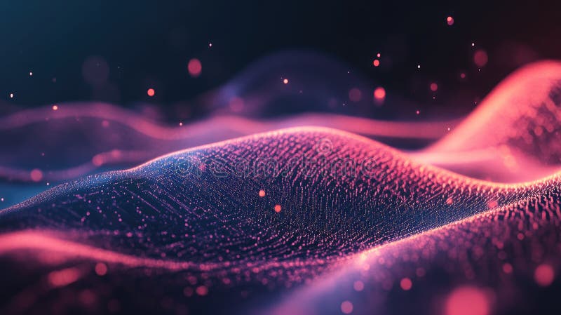 Minimalist Office Design with Glowing Data Visualization. Stock ...