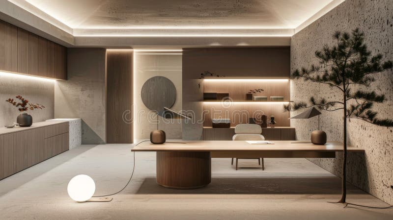 A Minimalist Office Design with Minimalist Lighting and Simple ...
