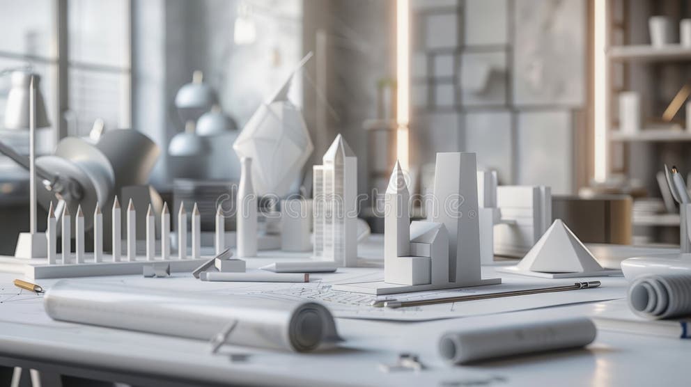 The Architectural Model Workspace. AI Generated Stock Photo - Image of ...