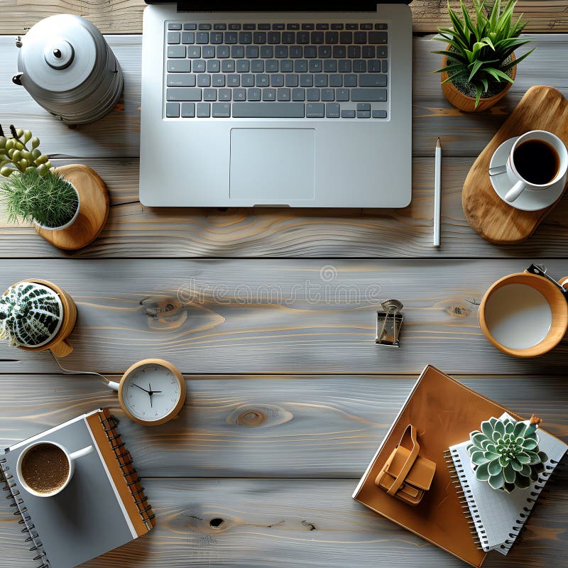 Minimalist Office Desk Scene for Design Inspiration Stock Illustration ...