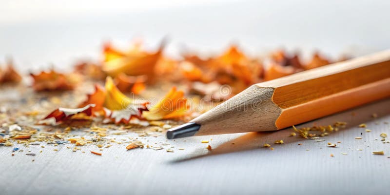 A Minimalist Office Desk Sharp Pencil and Pencil Shavings Inspiring ...