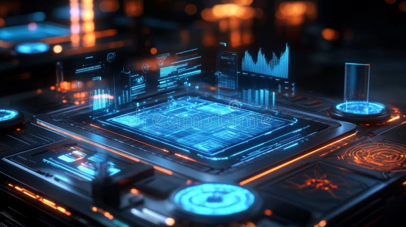 A Minimalist Office Features a Virtual Assistant Creating 3D Business ...