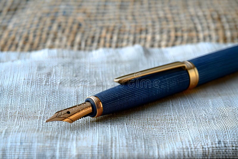 Minimalist Office Supplies: a Single Pen Lying Flat on a Desk Stock ...