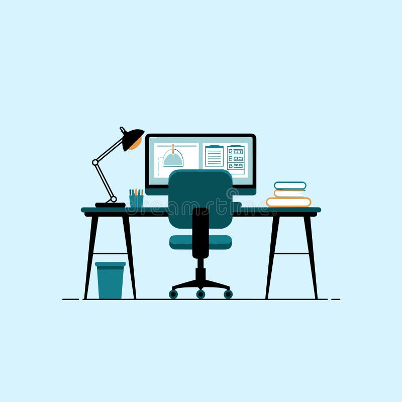 Minimalist Office Workspace with Essential Work Tools Stock ...