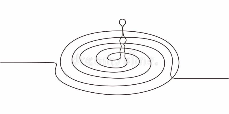 Minimalist One Line Art Water Drop Wave. Nature Environment Symbol ...