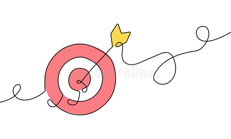 Minimalist One-Line Drawing of an Arrow Hitting a Target Stock ...