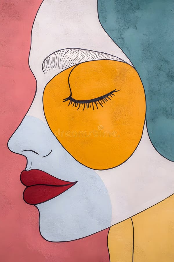 Minimalist One-line Drawing of a Face, Abstract Beauty Representation ...