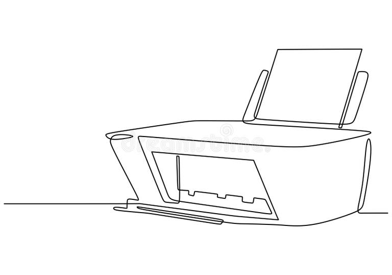 Printer Continuous Line Drawing Stock Illustrations – 32 Printer ...
