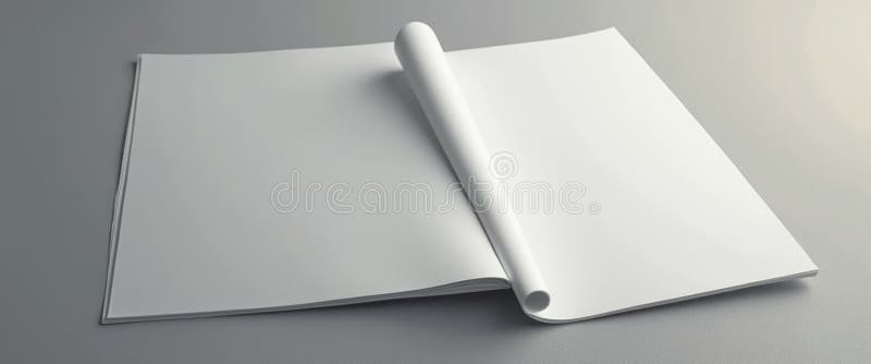 Minimalist Open Blank Notebook on a Smooth Surface Stock Image - Image ...