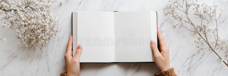 Minimalist Open Book with Blank Pages in Soft Lighting Inviting ...