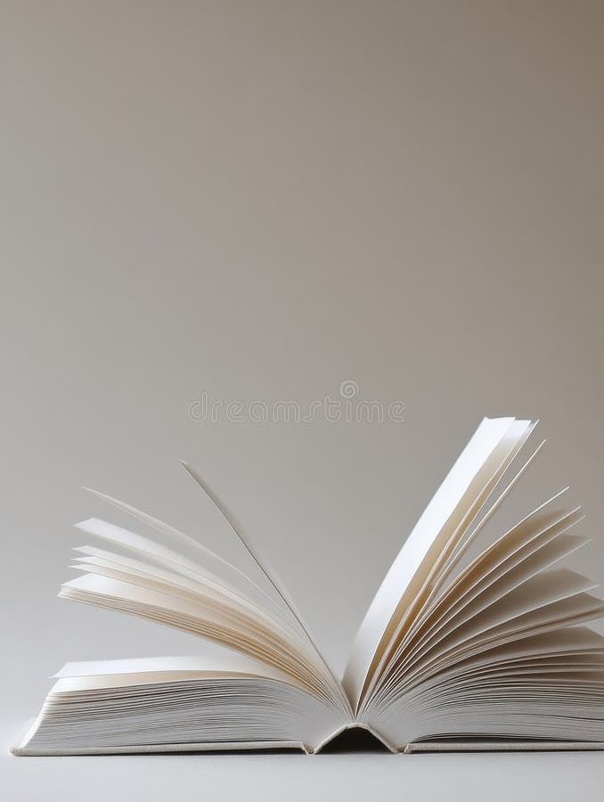 Minimalist Open Book with Blank Pages Under Soft Neutral Lighting ...
