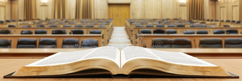 Minimalist Open Book in Conference Hall Setting, Symbolizing Education at Professional Events ...