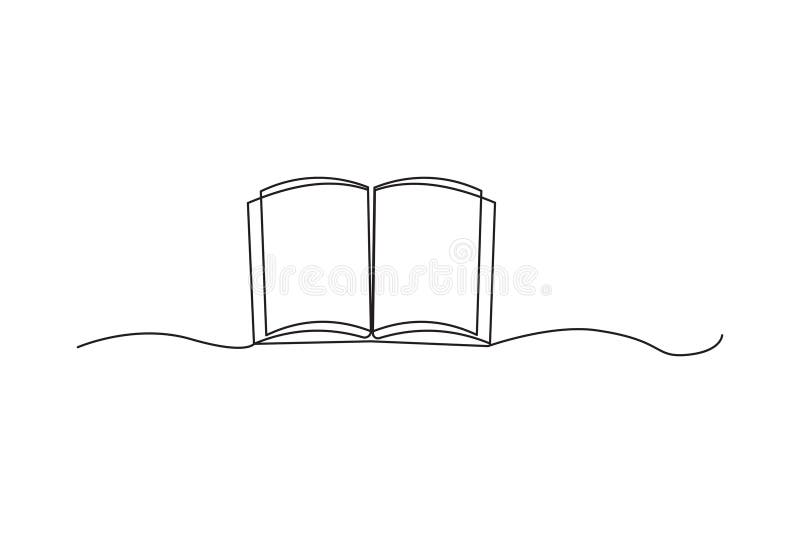 Minimalist Open Book Vector. Simple Line Drawing. Literature Line Art ...