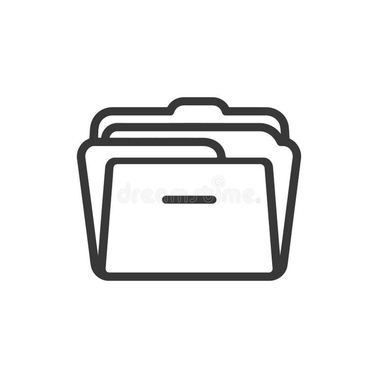 Stacked Folders Icon: Efficient Data Management Symbol Stock Vector ...