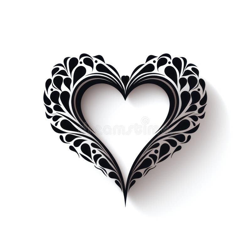 Minimalist Heart Shape One-Line Drawing for Invitations and Posters ...