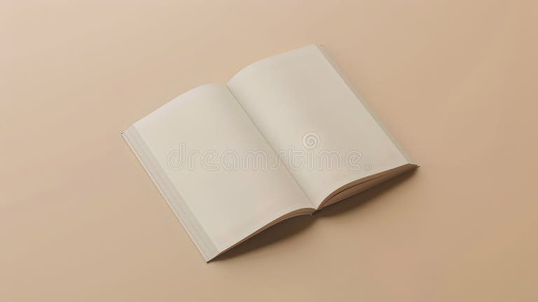 An Open Blank Notebook on a Beige Background Evokes Creativity. Perfect ...