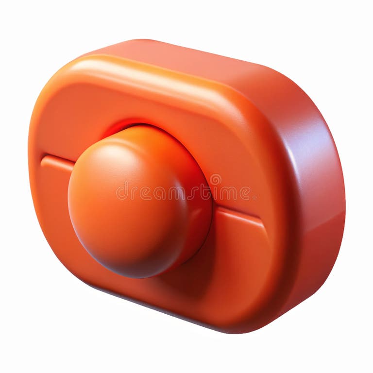 Minimalist Orange Button Icon with Rounded Shape and Glossy Finish for ...