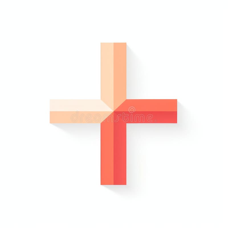 Minimalist Orange Cross Vector Image on White Background Stock ...