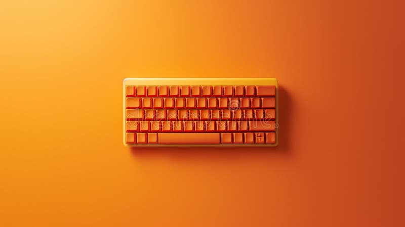 Minimalist Orange Mechanical Keyboard on Solid Background Stock Photo ...