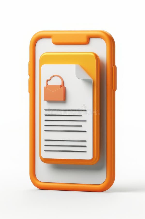 Minimalist Orange and White Smartphone Icon with a Notepad Design ...