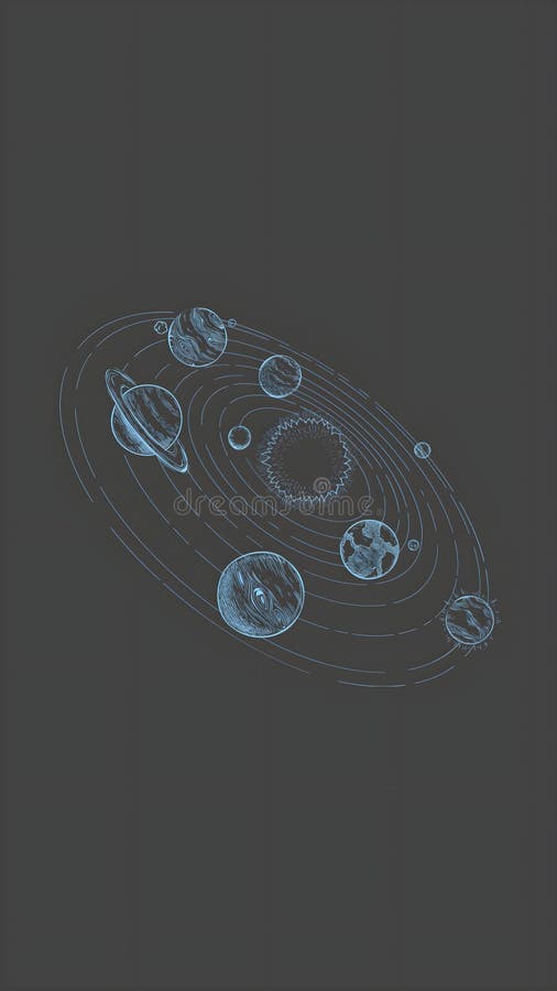 Minimalist Orbit Wallpaper stock illustration. Illustration of ...