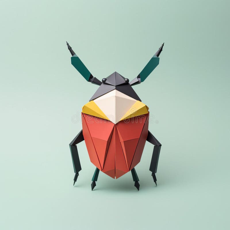 Origami Beetle Composition Stock Illustrations – 9 Origami Beetle ...