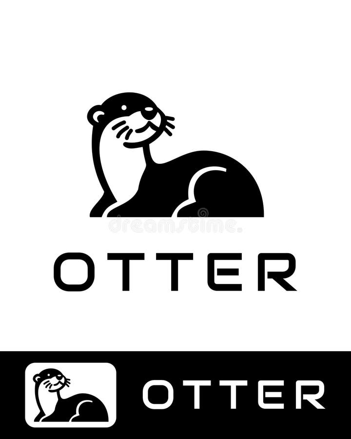 A Minimalist Otter Logo Design Featuring a Sleek and Playful Otter ...