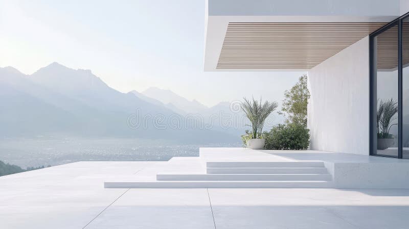 Minimalist Outdoor Design with a White Background. Stock Photo - Image ...