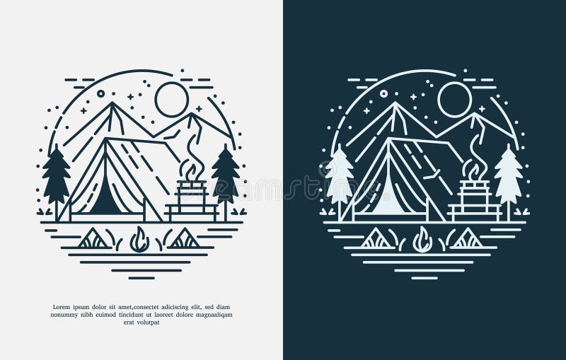 Minimalist Outdoor Illustration Logo Design Template Stock Vector ...