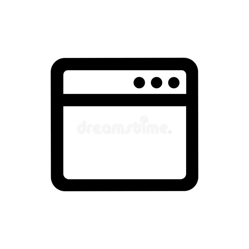 Minimalist Outline Browser Window Interface Symbol Black Silhouette ...