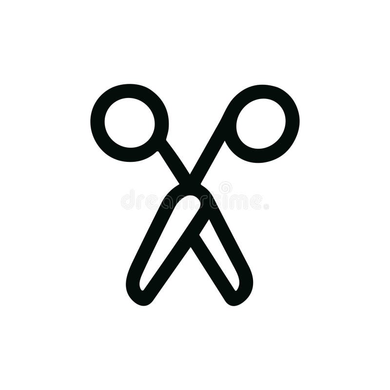 Minimalist Outline Cut Scissors Graphic Tool Object Silhouette ...