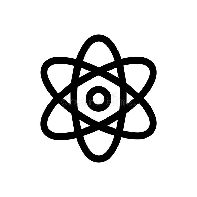 Simple Outline Atom Structure Scientific Model Molecule Shape Icon ...